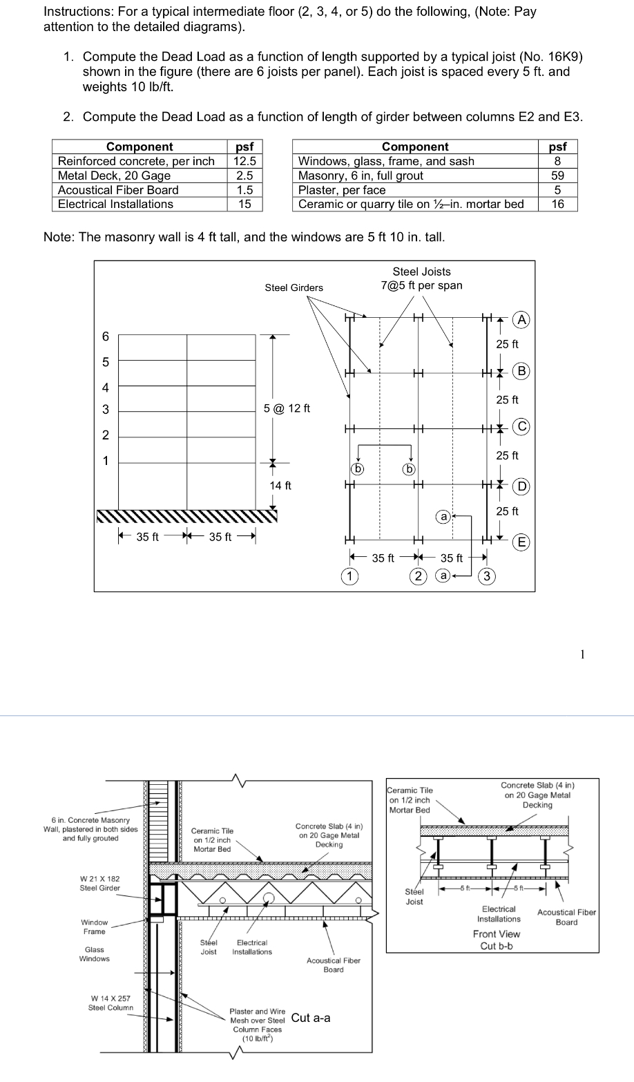 Solved Instructions: For a typical intermediate floor (2, 3, | Chegg.com