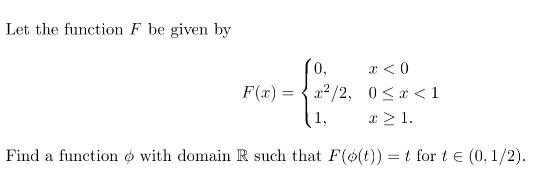 Solved Let the function F be given by | Chegg.com