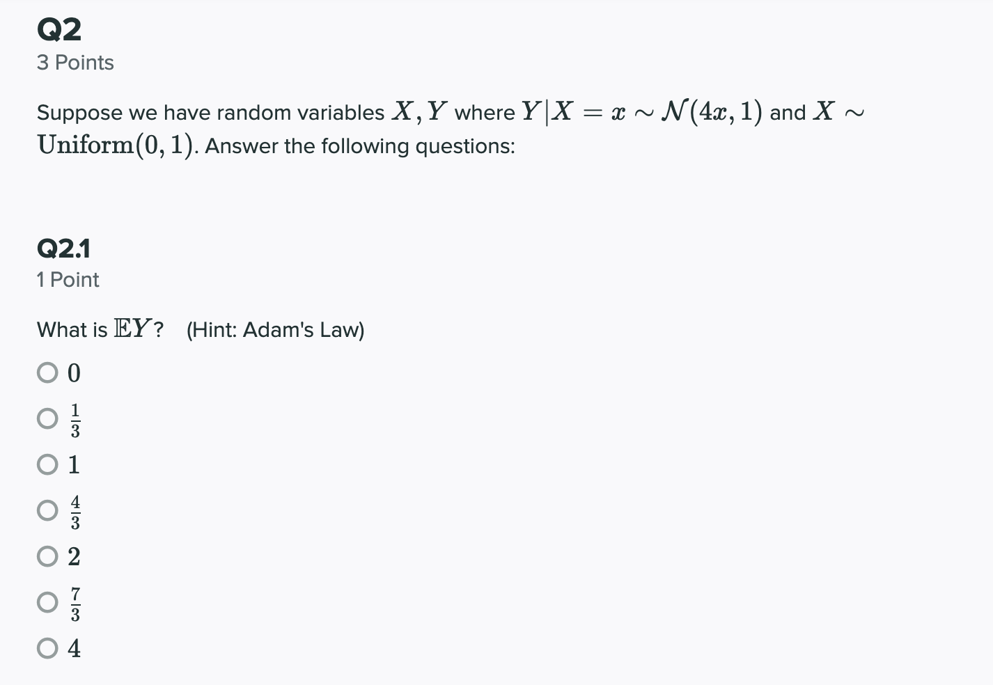 Solved Q2 3 Points Suppose we have random variables X, Y | Chegg.com
