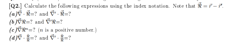 Solved Calculate the following expressions using the index | Chegg.com