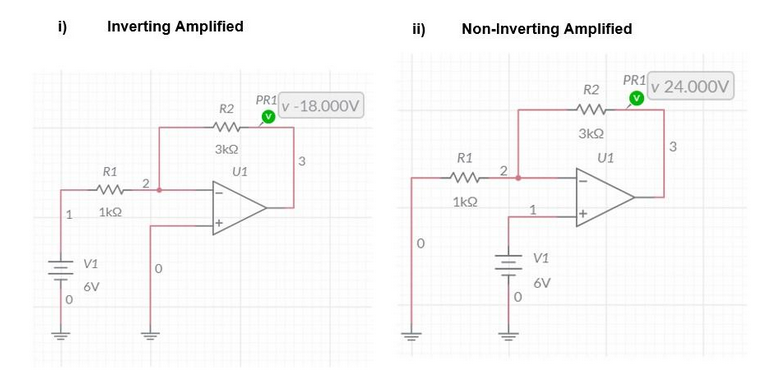 Solved i) Inverting Amplified ii) Non-Inverting Amplified R2 | Chegg.com