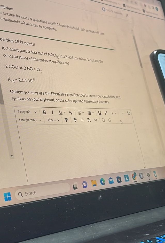 Solved \\[ \\begin{array}{l} 2 \\mathrm{NOCl}=2 | Chegg.com