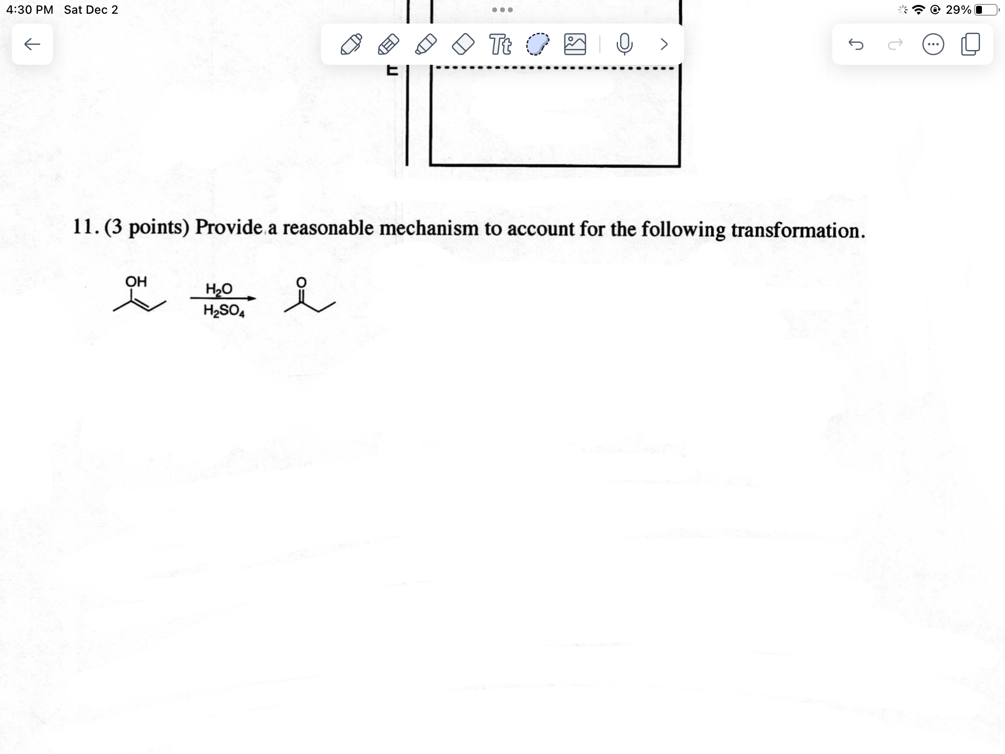 Solved 11. ( 3 points) Provide a reasonable mechanism to | Chegg.com