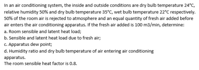 Solved In an air conditioning system, the inside and outside | Chegg.com