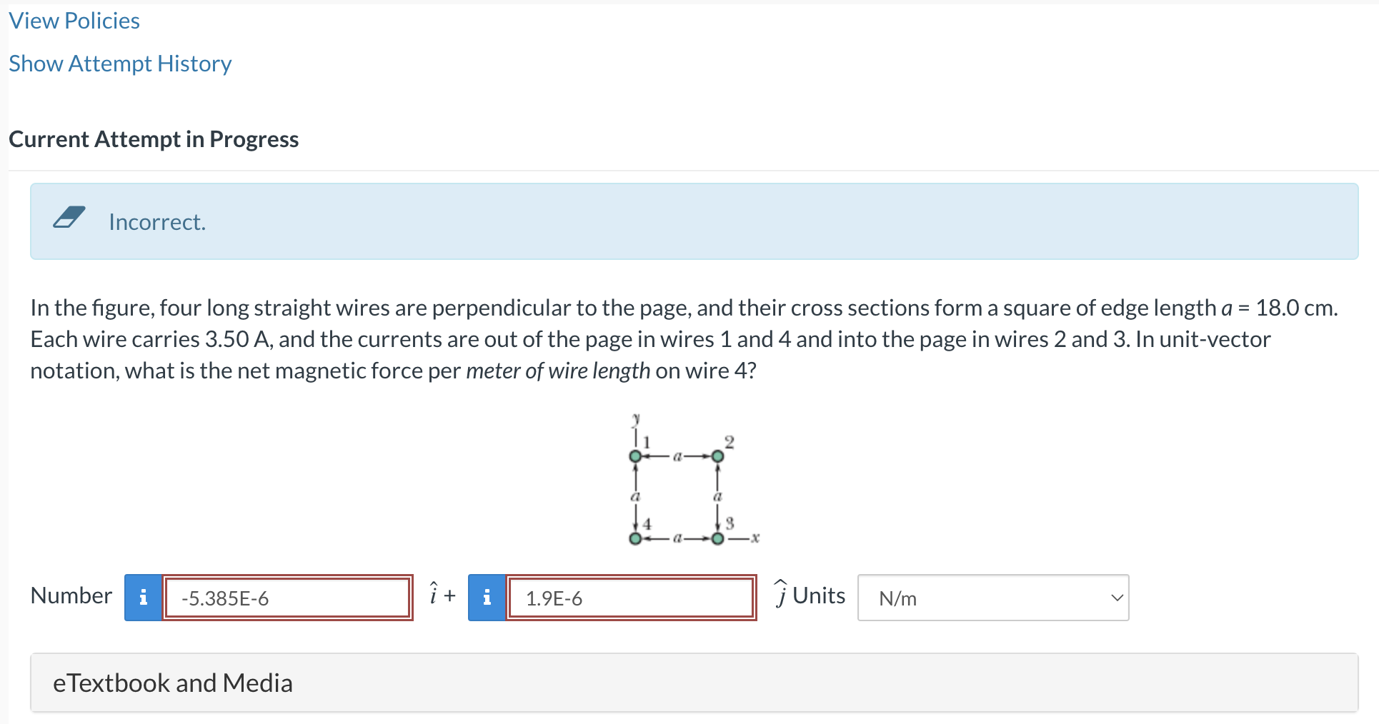 Solved Current Attempt in Progress Incorrect. In the figure, | Chegg.com