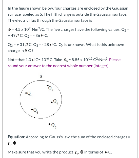 Solved In the figure shown below, four charges are enclosed | Chegg.com