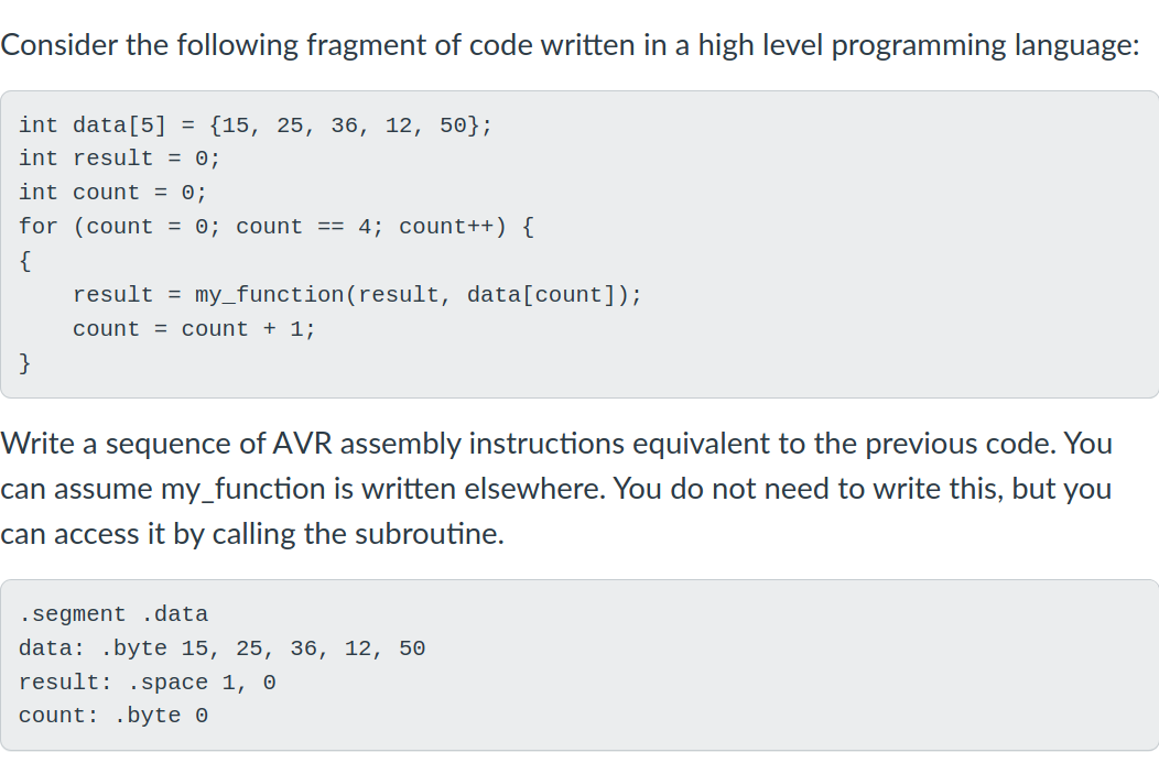 Consider the following fragment of code written in a | Chegg.com