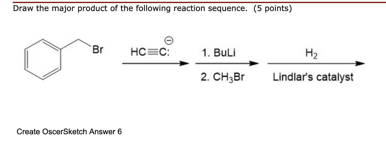 Solved Draw the major product of the following reaction | Chegg.com