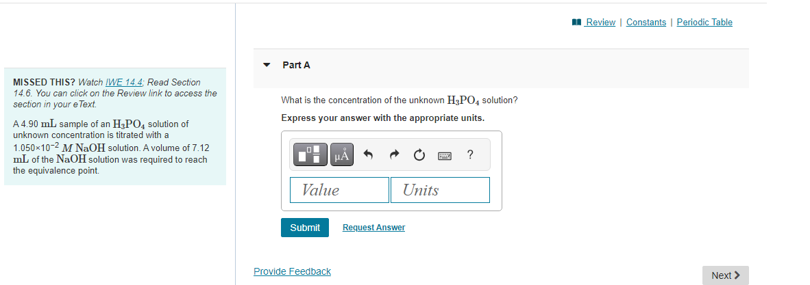 Solved n. Review | Constants | Periodic Table MISSED THIS? | Chegg.com