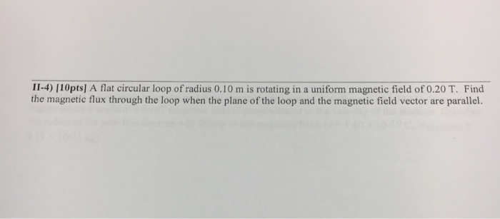 Solved A flat circular loop of radius 0.10 m is rotating in | Chegg.com