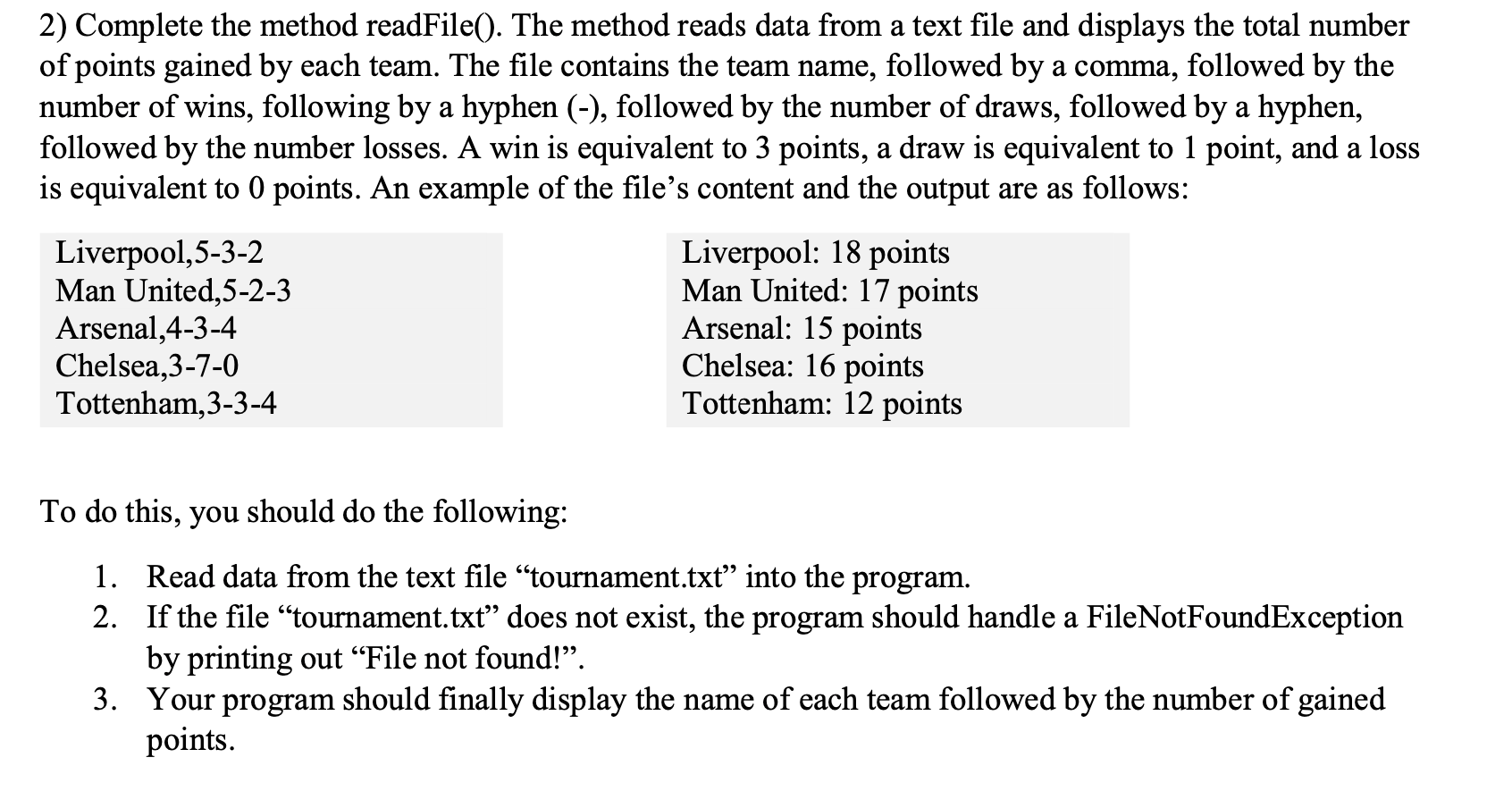 Solved 2 Complete The Method Readfile The Method Reads 