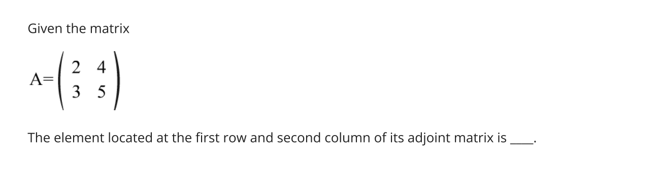 Solved Given the matrix A-? " A I The element located at the | Chegg.com