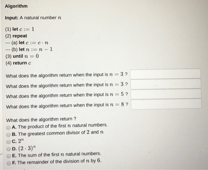 Solved Algorithm Input A Natural Number N 1 Let C 1 2 4809