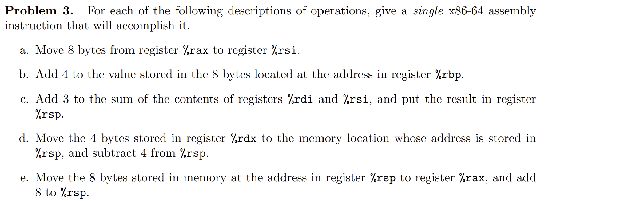 Solved Problem 3. For each of the following descriptions of | Chegg.com