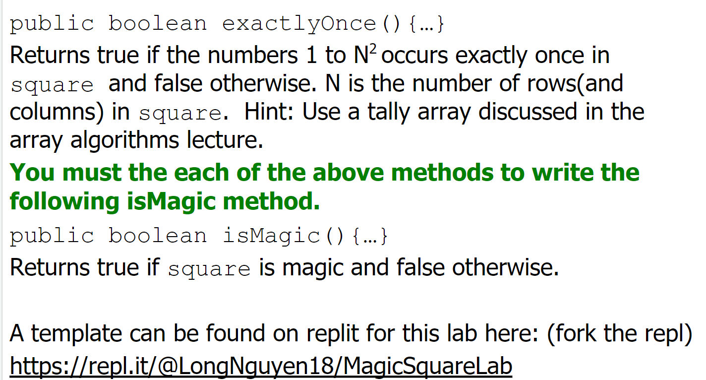 Solved A magic square is an Nx N array of numbers such that | Chegg.com