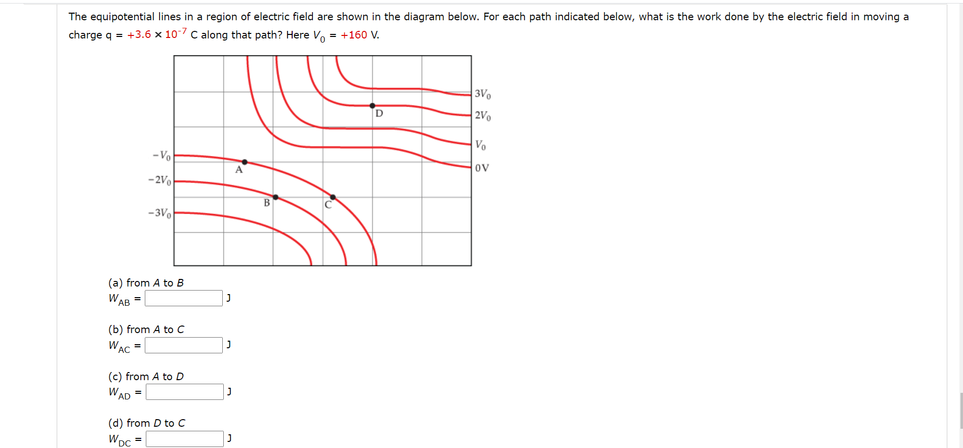 Solved The equipotential lines in a region of electric field | Chegg.com
