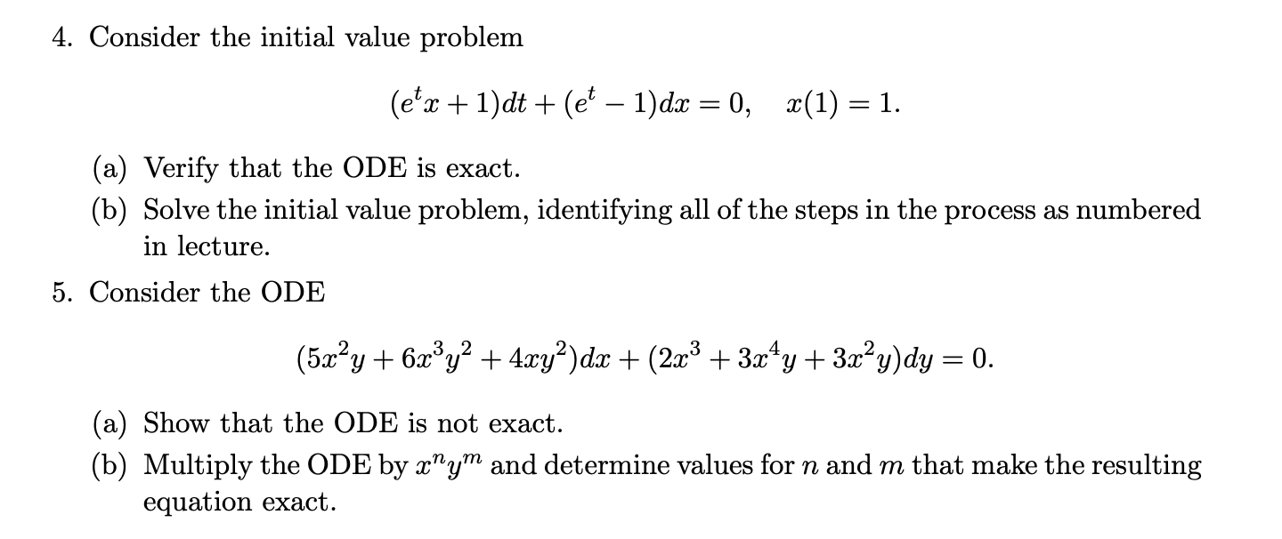 Solved 4. Consider the initial value problem | Chegg.com
