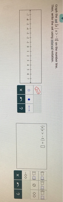 Solved Graph the set {x | x >-1) on the number line. Then, | Chegg.com