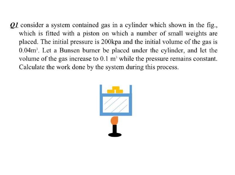 Solved Ql consider a system contained gas in a cylinder | Chegg.com
