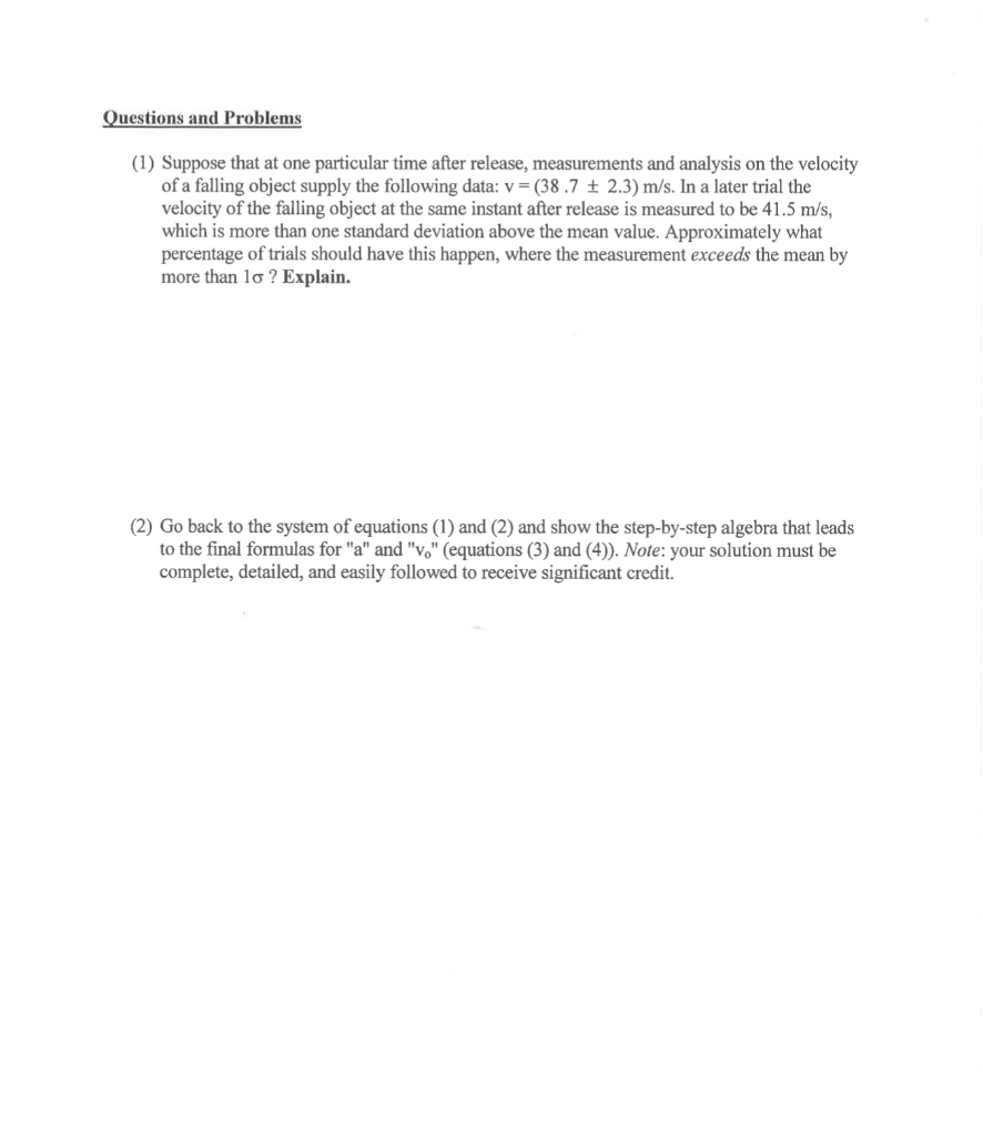 Physics Laboratory Exercise Data Analysis with Curve | Chegg.com