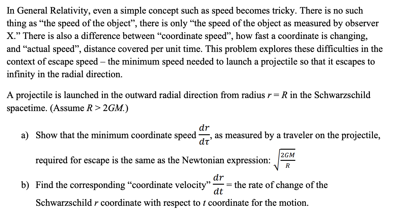 Solved In General Relativity, even a simple concept such as | Chegg.com