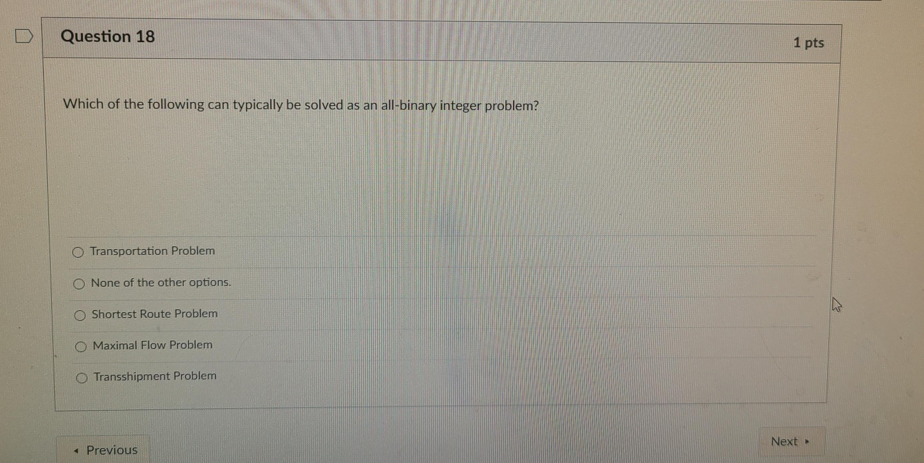 Solved Which Of The Following Can Typically Be Solved As An Chegg