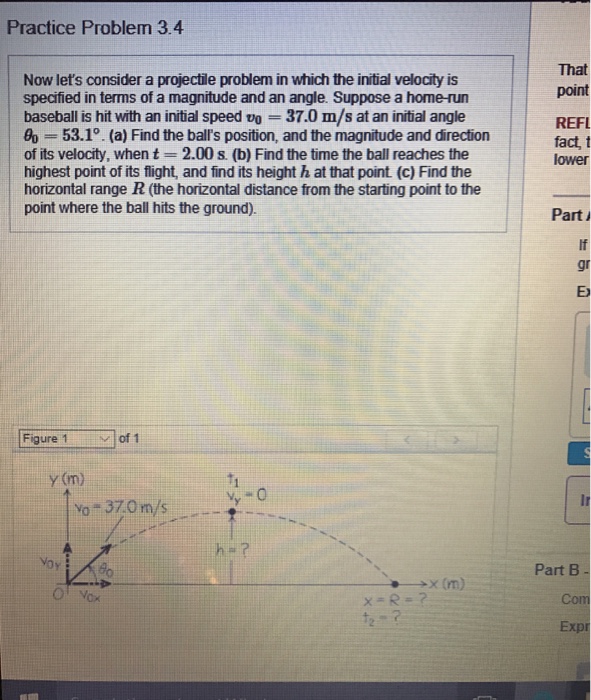 Solved Practice Problem 3 4 Now Let S Consider A Projectile Chegg