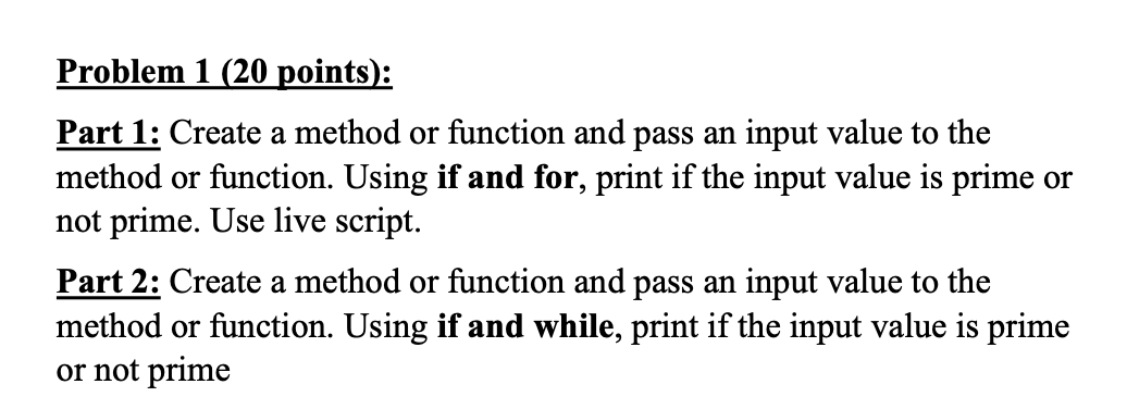 Solved Problem 1 20 Points Part 1 Create A Method Or 3959