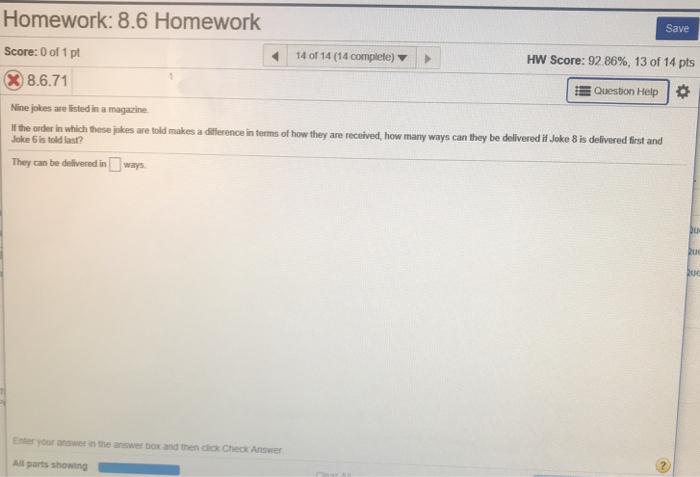 Solved Homework 8 6 Homework Save Score 0 Of 1 Pt 4 14 Of