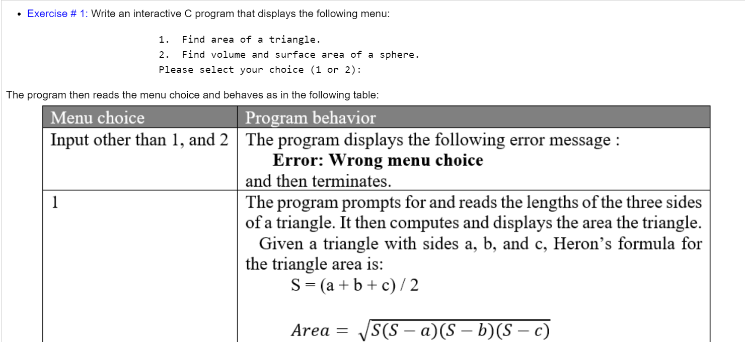Solved • Exercise 1 Write An Interactive C Program That 9259
