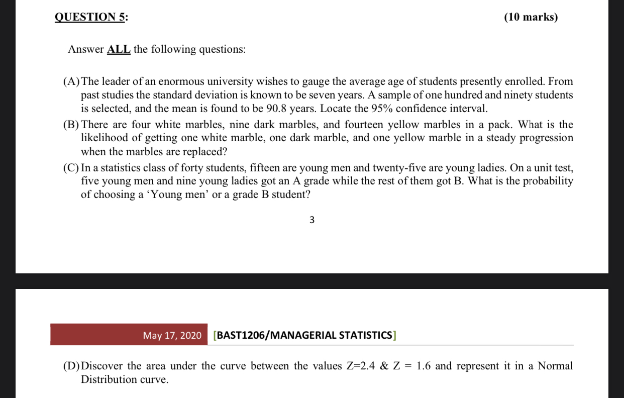 Solved QUESTION 5: (10 marks) Answer ALL the following | Chegg.com