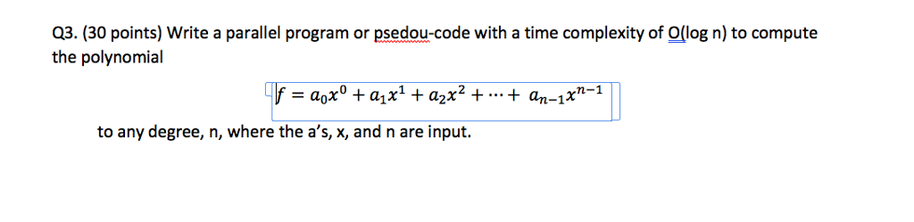 Solved 03 30 Points Write A Parallel Program Or