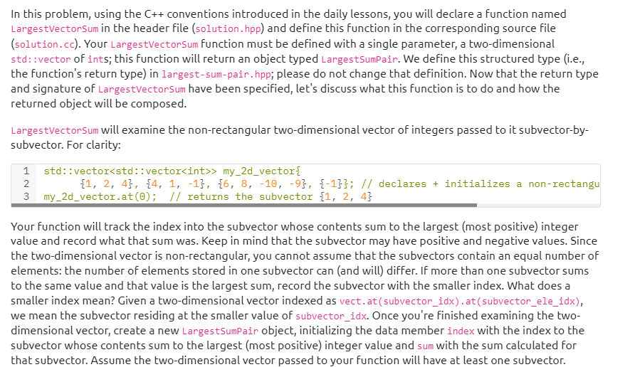 Solved Your function will track the index into the subvector | Chegg.com