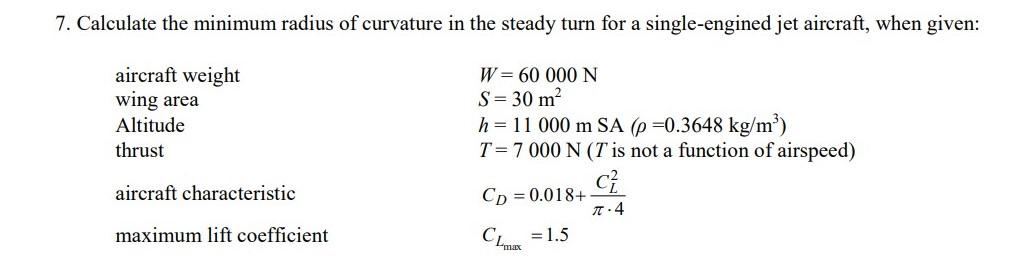 Solved 7. Calculate the minimum radius of curvature in the | Chegg.com