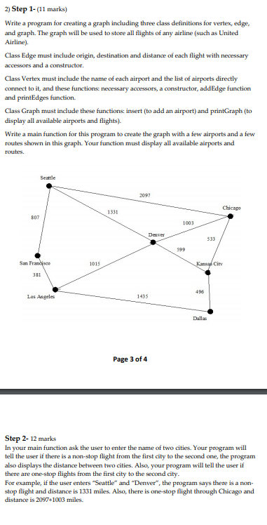 2) Step 1-(11 marks) Write a program for creating a | Chegg.com