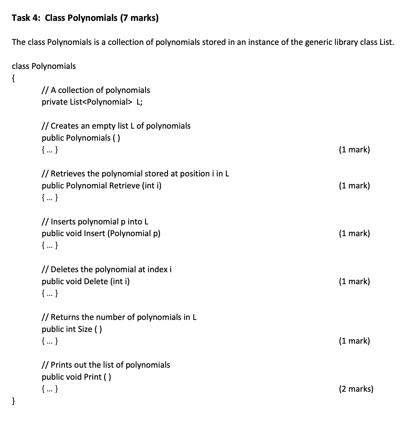 Solved sk 4: Class Polynomials (7 marks) e class Polynomials | Chegg.com