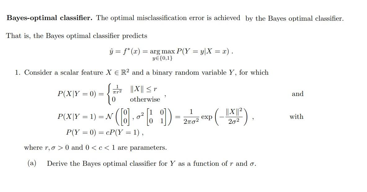 Solved Bayes Optimal Classifier The Optimal 