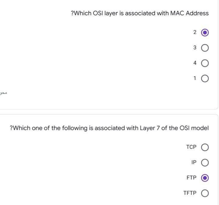 Solved ? Which OSI layer is associated with MAC Address 2 3 | Chegg.com