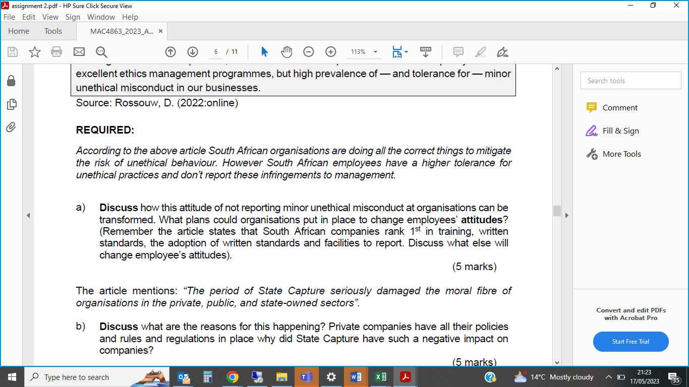 Solved excellent ethics management programmes, but high | Chegg.com
