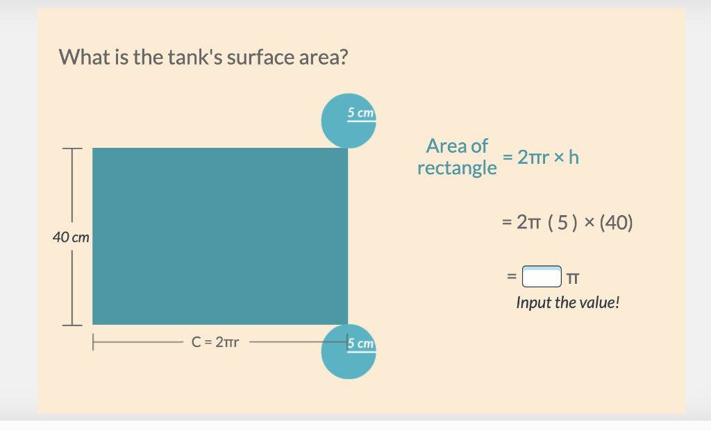 Solved What is the tank's surface area? Area of rectangle | Chegg.com