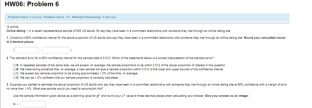 Solved Hw06 Problem 6 Problem Value 4 Points Problem 