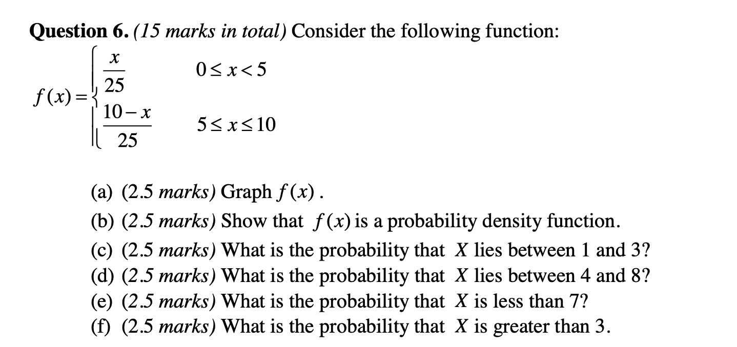 Solved Question 6. (15 marks in total) Consider the | Chegg.com