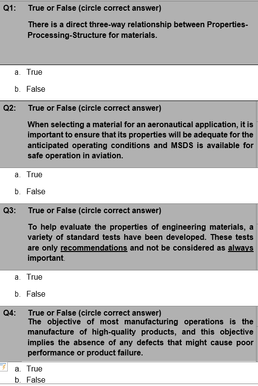 Solved Q1: True or False (circle correct answer) There is a | Chegg.com