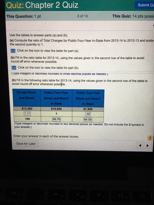 Quiz: Chapter 2 Quiz Submit C This Question: 1 pt 3 | Chegg.com
