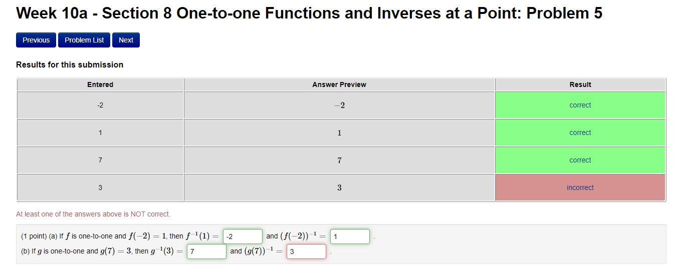 Solved Week 10a - Section 8 One-to-one Functions and | Chegg.com