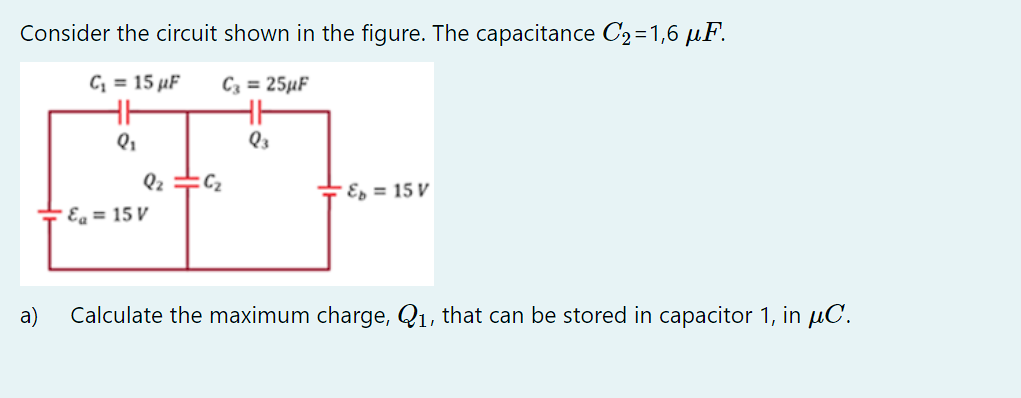 Solved b) Calculate the maximum charge, Q3, that can be | Chegg.com