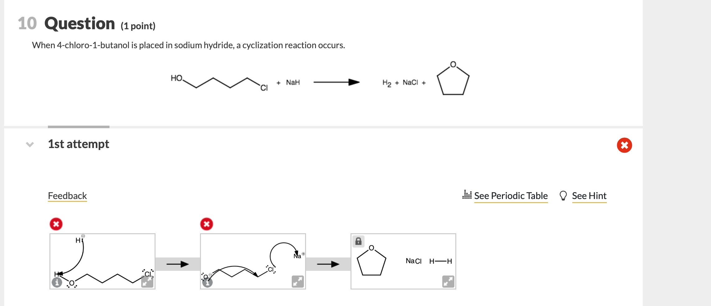 Solved 10 Question (1 point) When 4-chloro-1-butanol is | Chegg.com