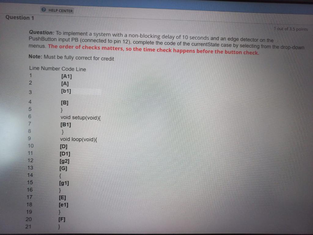 HELP CENTER Question 1 1 out of 3.5 points Question: | Chegg.com