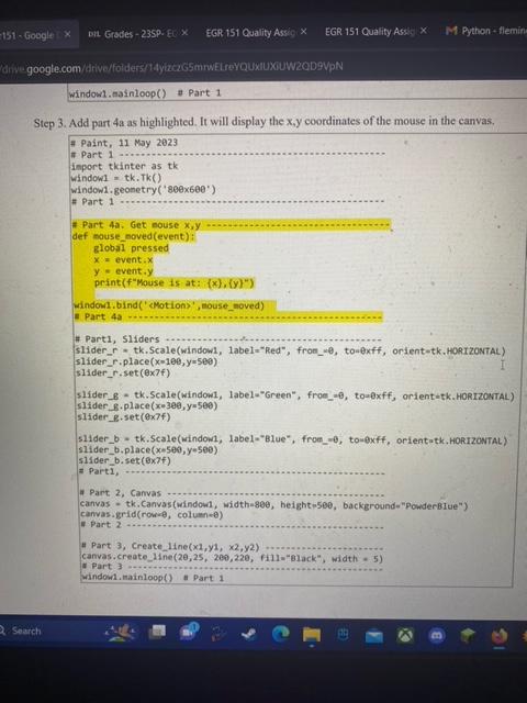 Solved global pressed pressed =1 def leftbutton | Chegg.com