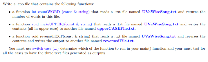 Solved Write a .cpp file that contains the following | Chegg.com